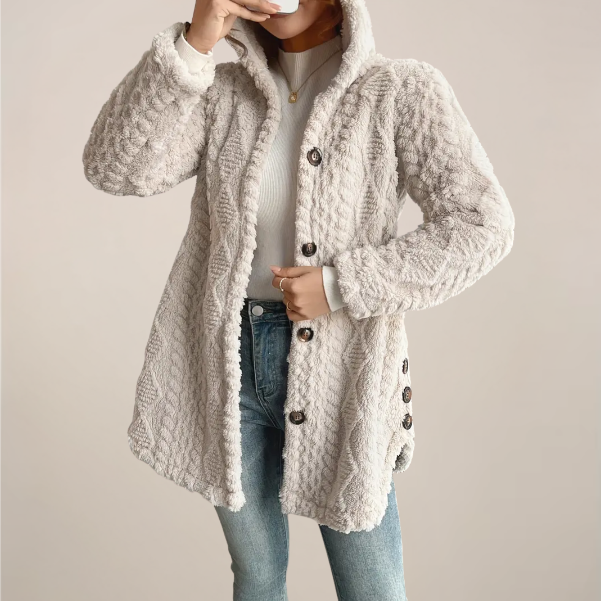 Millie | Women Spring Hooded Textured Cardigan