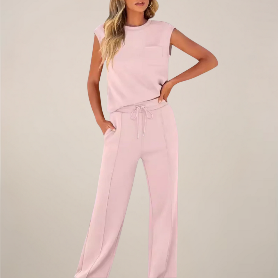 Georgia | Women Spring Drawstring Relaxed Pants Set